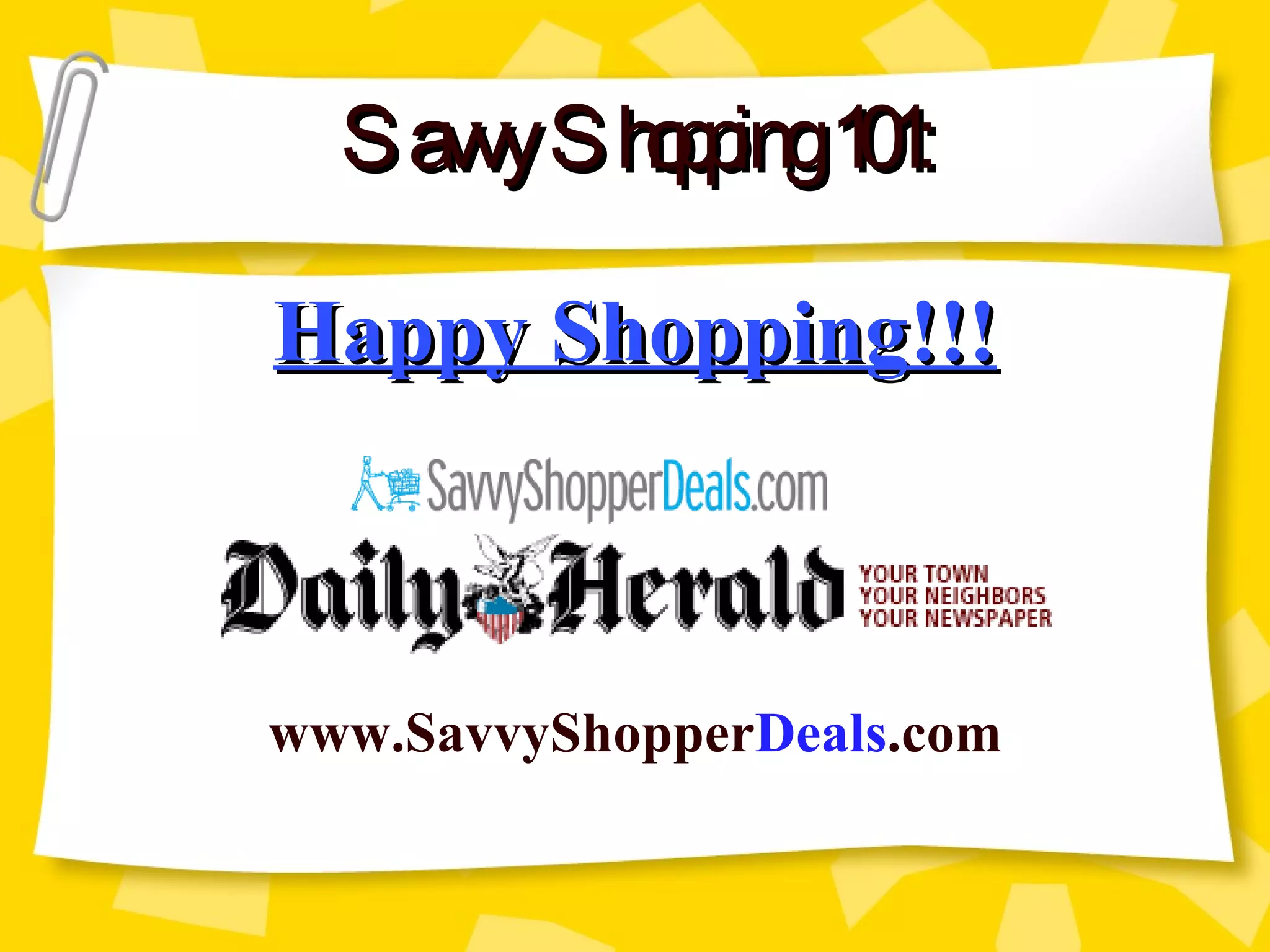 Savvyshopper training | PPT