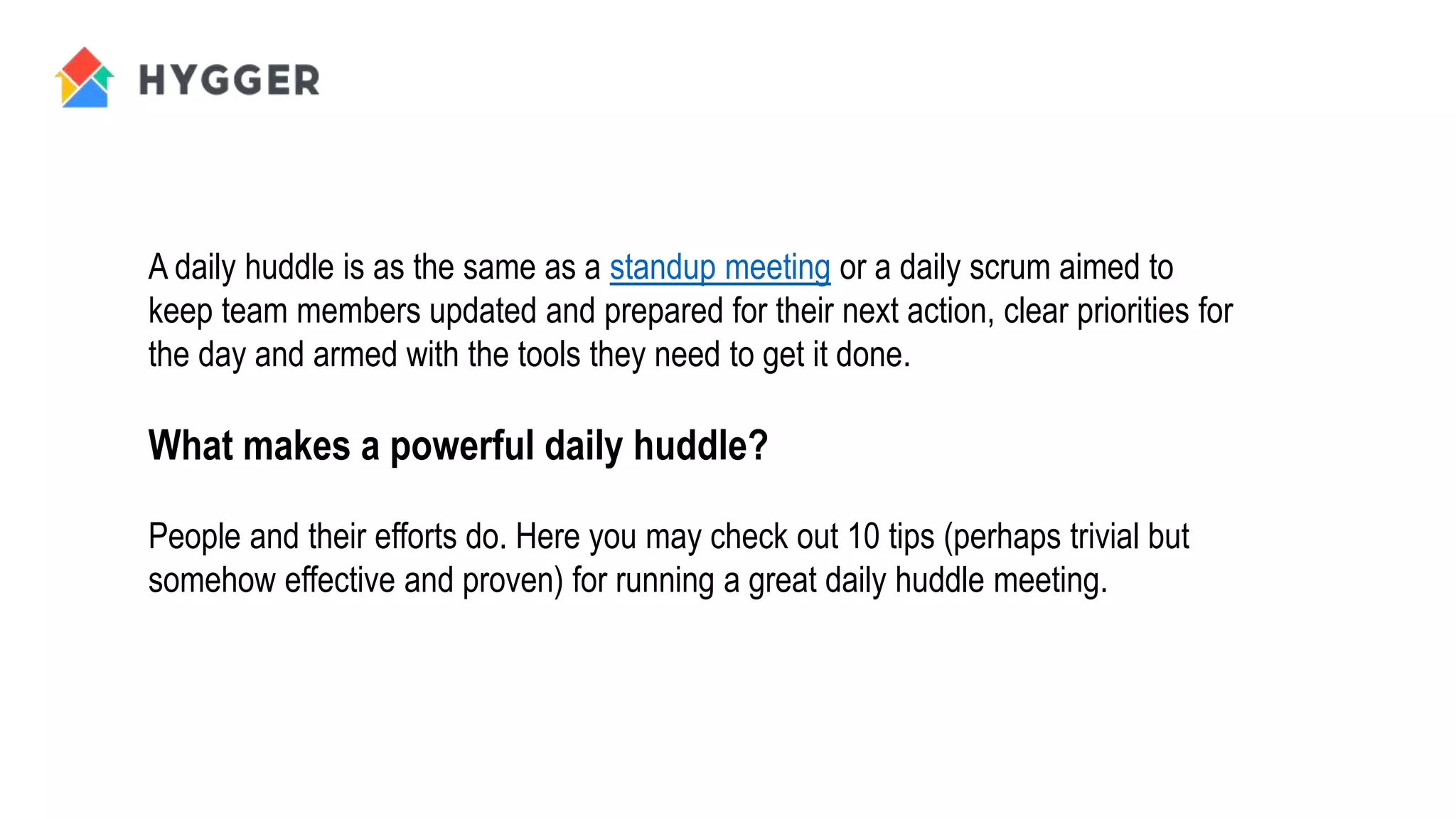 All about Daily Huddle Meetings | PPTX
