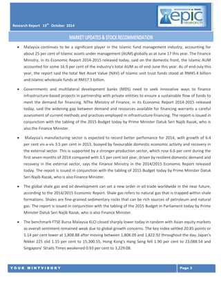 Daily klse malaysia report by epic research malaysia 13th october 2014 ...
