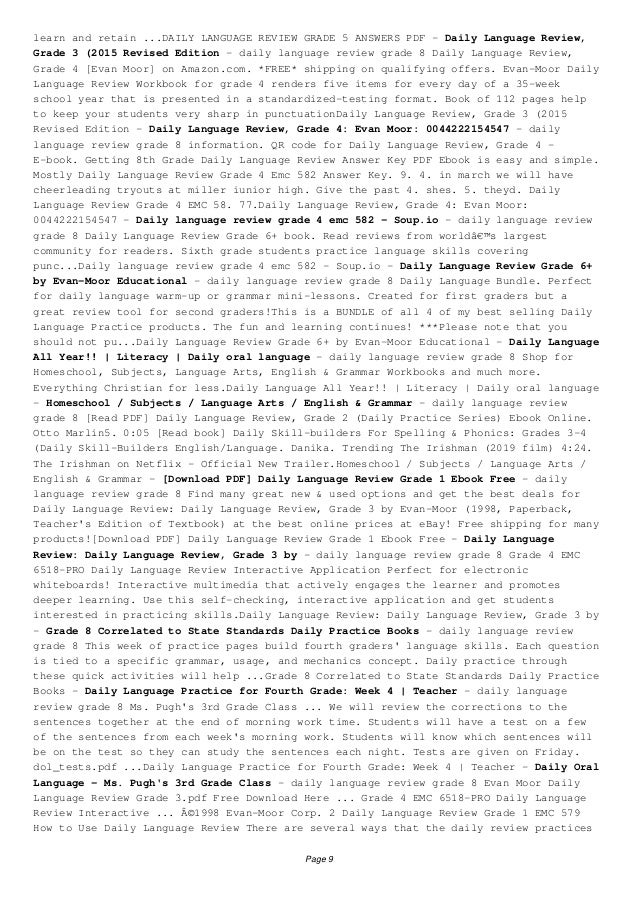 weekly language review q1 5 answer key