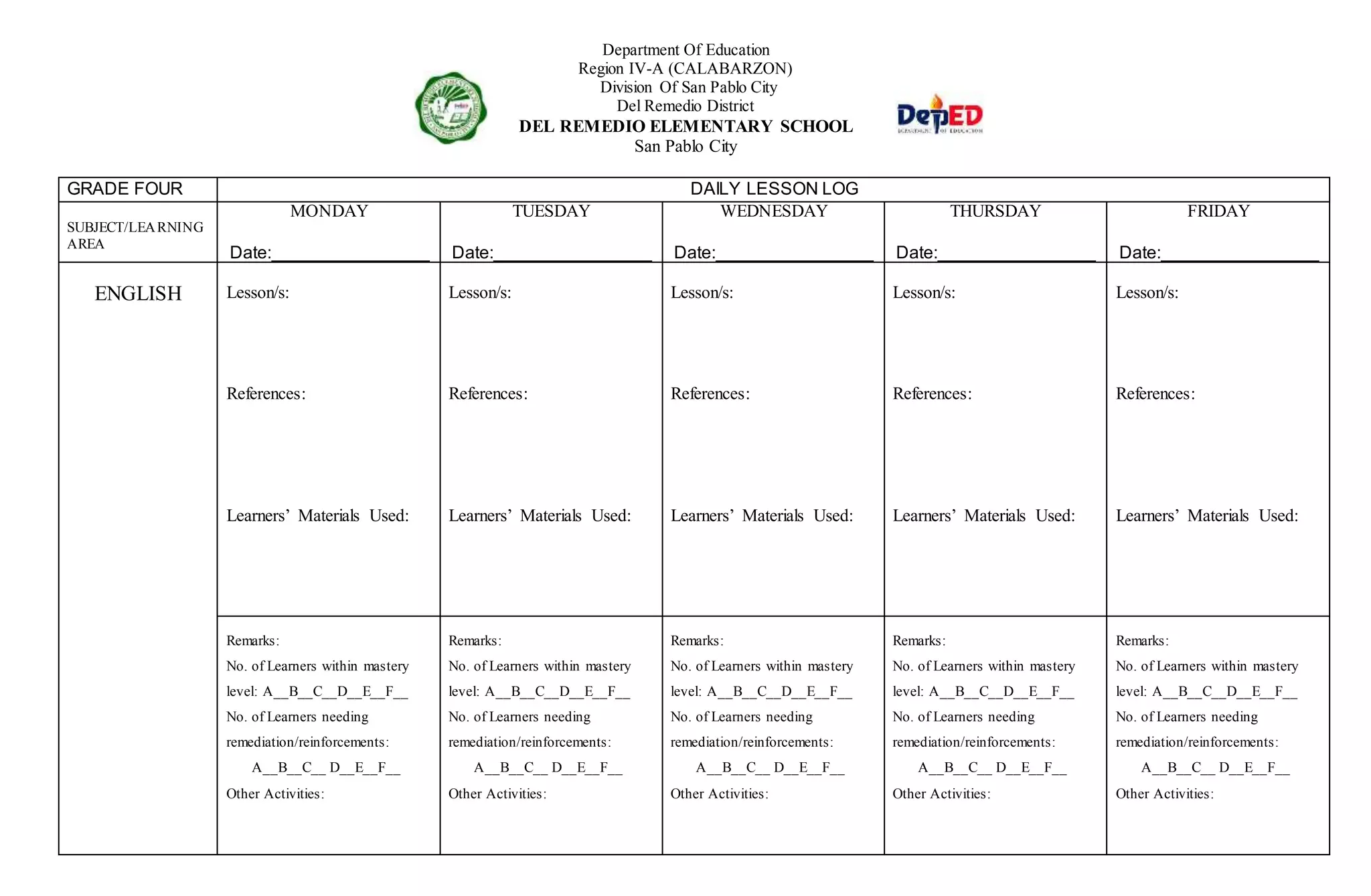 Daily lesson log | PPT