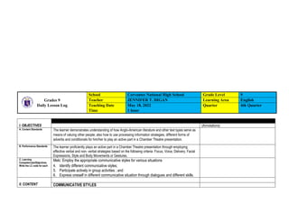 daily lesson log for observation.docx