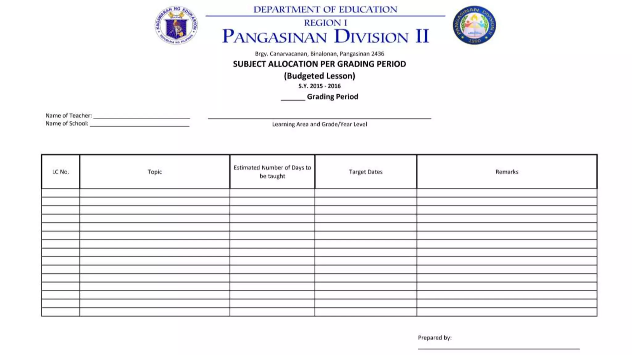 Daily lesson logs & subject allocation.pptx [autosaved] | PPT
