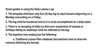 Daily lesson logs & subject allocation.pptx [autosaved] | PPTX