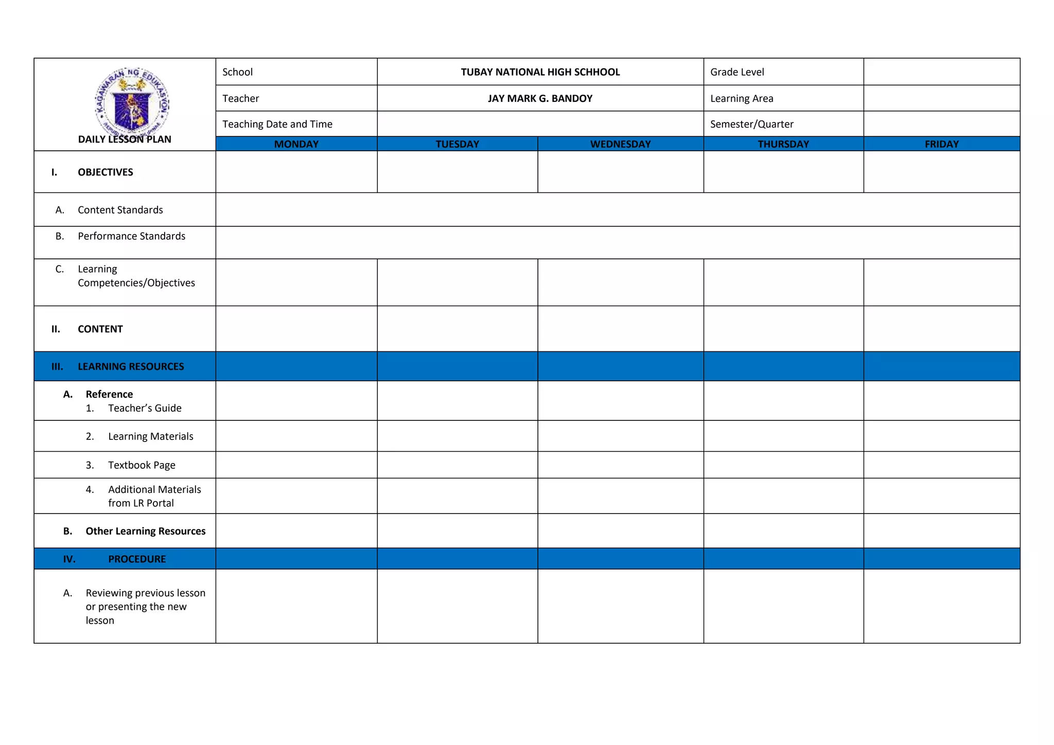 DAILY LESSON LOG Template.docx