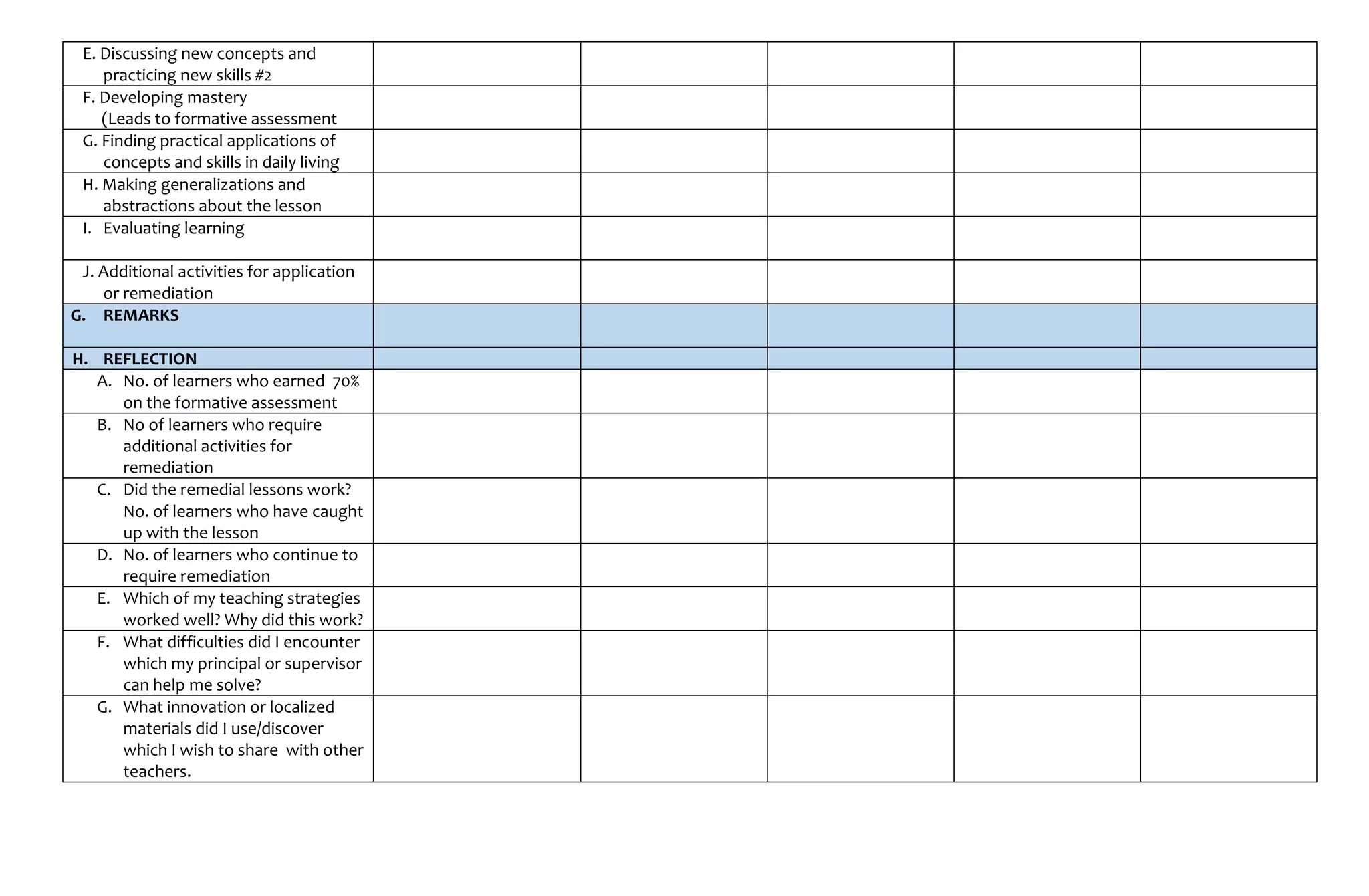 DAILY_LESSON_LOG_TEMPLATE.pdf | Educational Assessment | Education