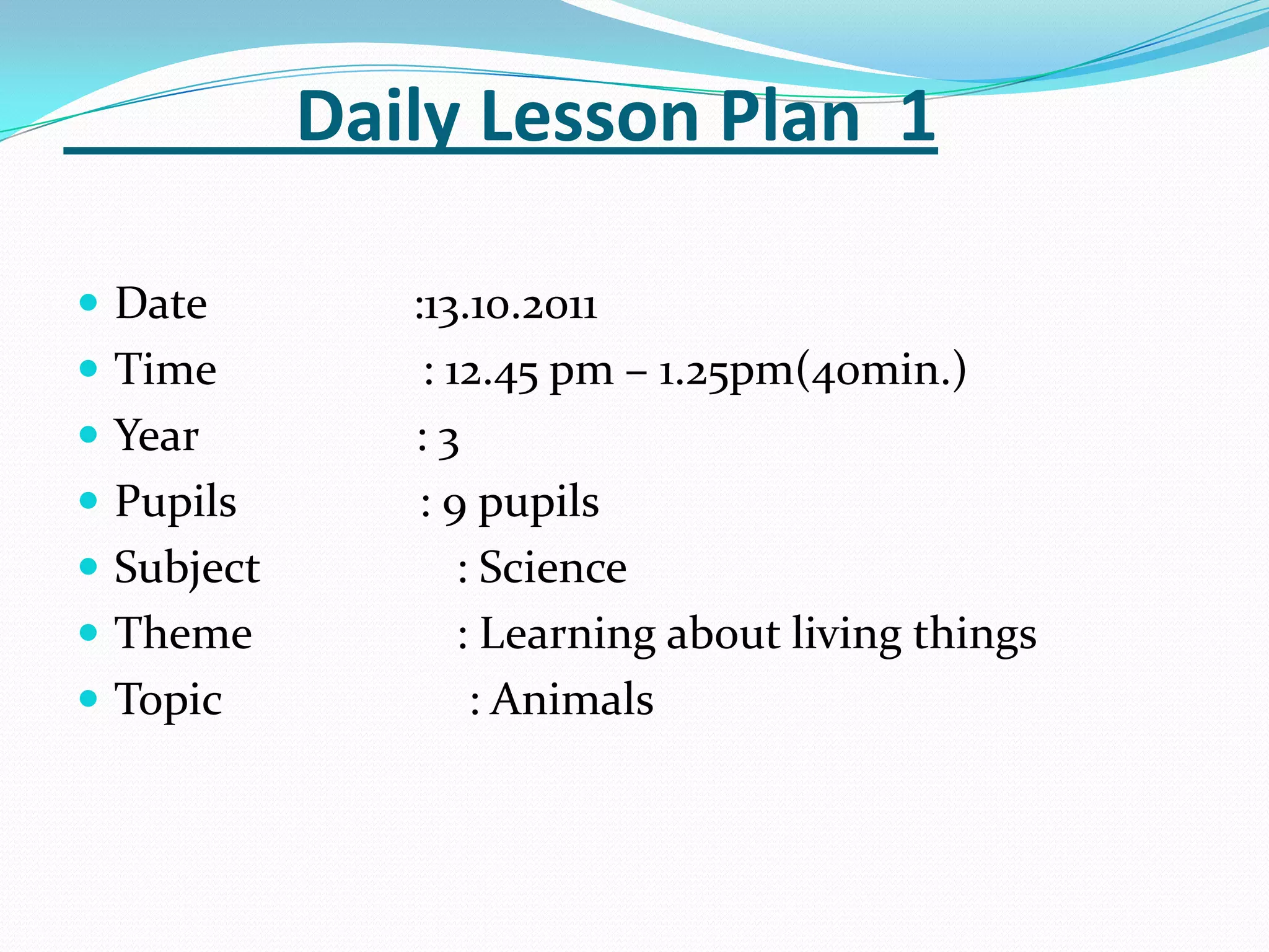 Daily lesson plan 1 | PPT