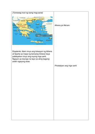 Masusing Banghay tungkol sa Athens at Sparta | DOCX