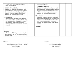 Daily log plan creative writing | DOCX