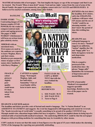 A Level Media Studies (Daily Mail) How to analyse newspaper front pages ...