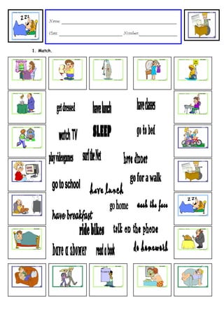 Daily Routines: matching | PDF