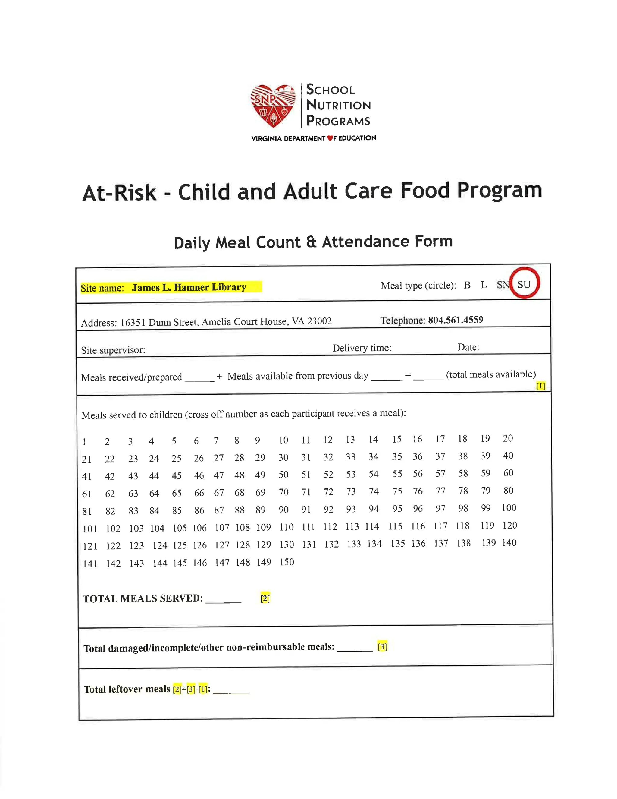 Big Talk From Small Libraries 2024: Afterschool Meals Program: Daily ...