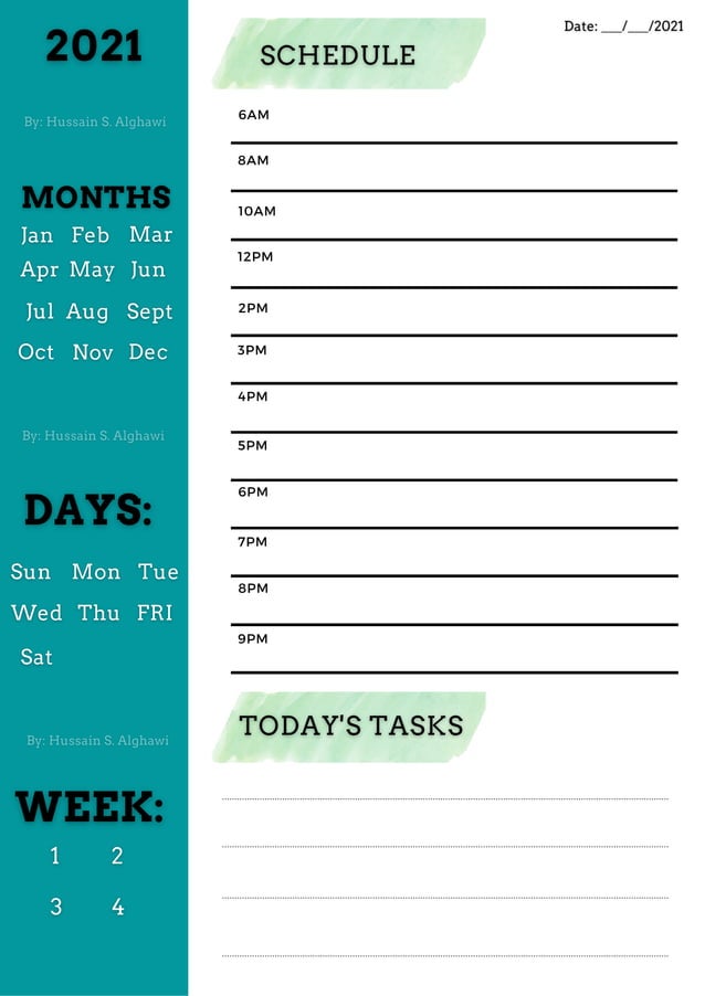 Daily planner 2021 - Al-ghawi | PDF