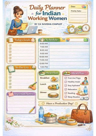 DAILY PLANNER FOR WORKING WOMEN.pdf"Daily Planner for Indian Working ...