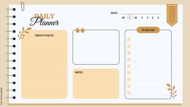 Daily Planner · agenda with organization slides | PPT