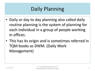 Daily planning system | PPTX