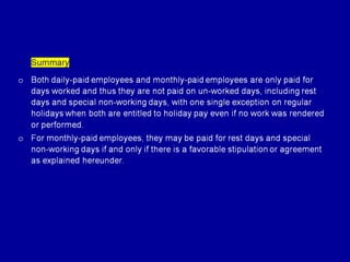 Daily Rate vs Monthly Rate on Manner of Payment of Workers | PPT