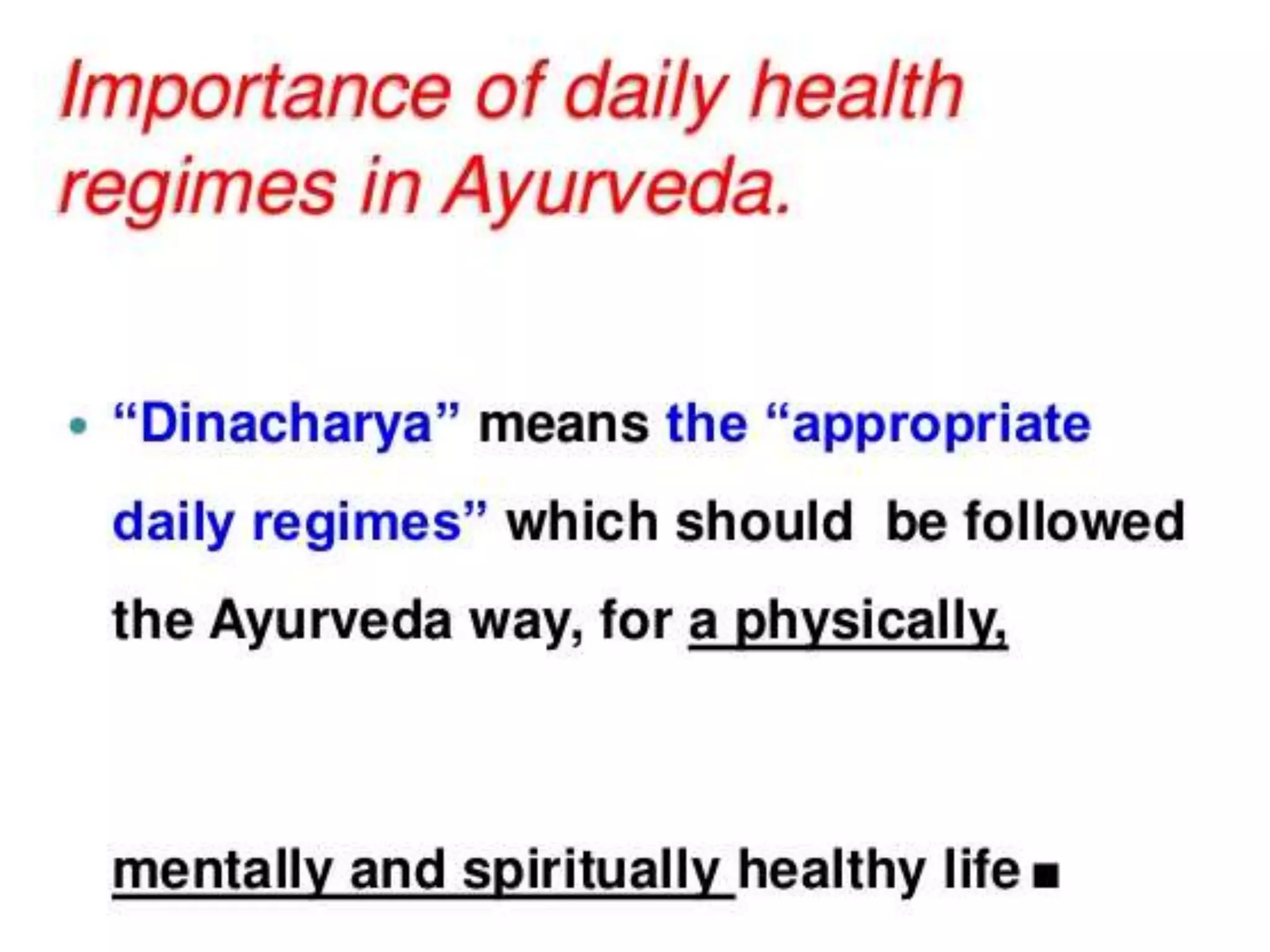 Daily regimen (dincharya) | PPTX