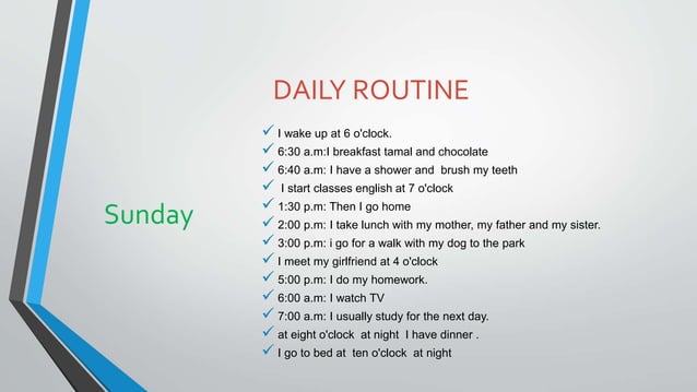 Daily routine | PPT