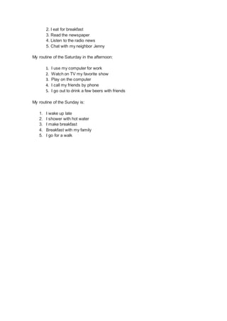 Daily routine correction | DOCX