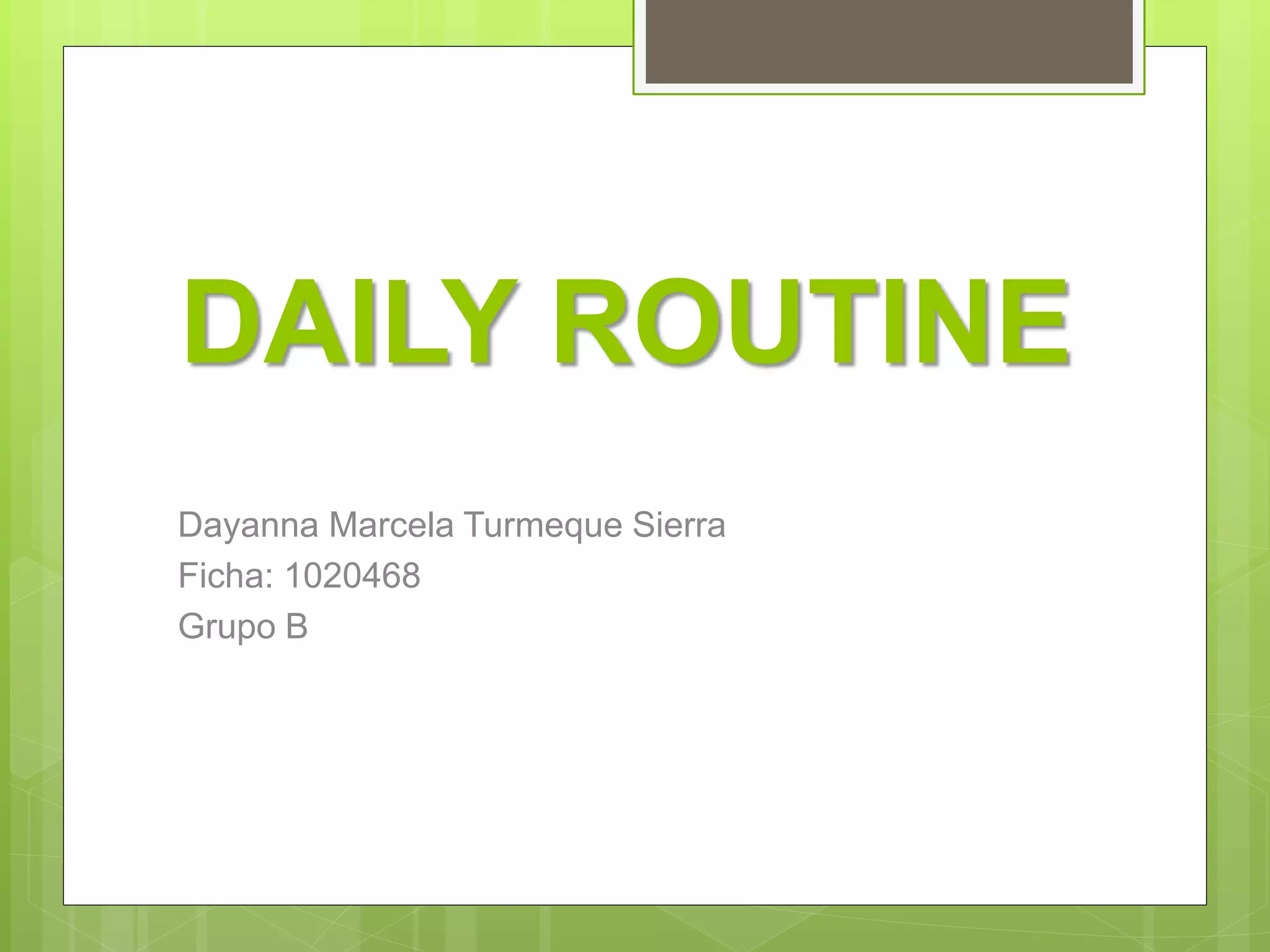 Daily routine | PPTX