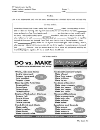 Daily routine 7 5 | PDF | Remote Working | Careers