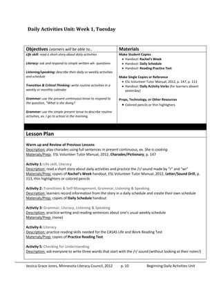 Daily routine activity | PDF