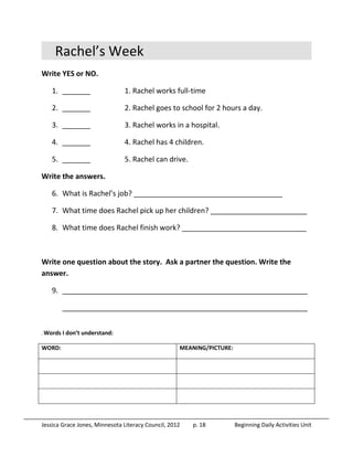 Daily routine activity | PDF