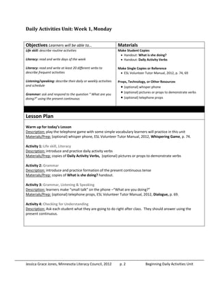 Daily routine activity | PDF