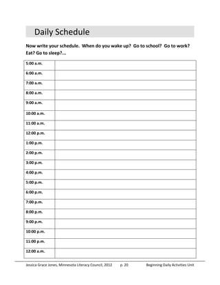 Daily routine activity | PDF