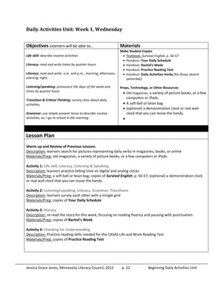 Daily routine activity | PDF