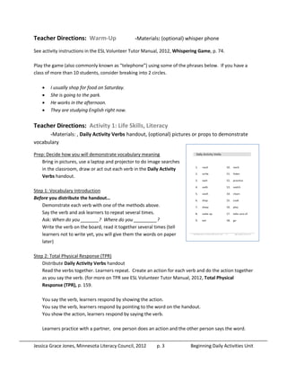 Daily routine activity | PDF