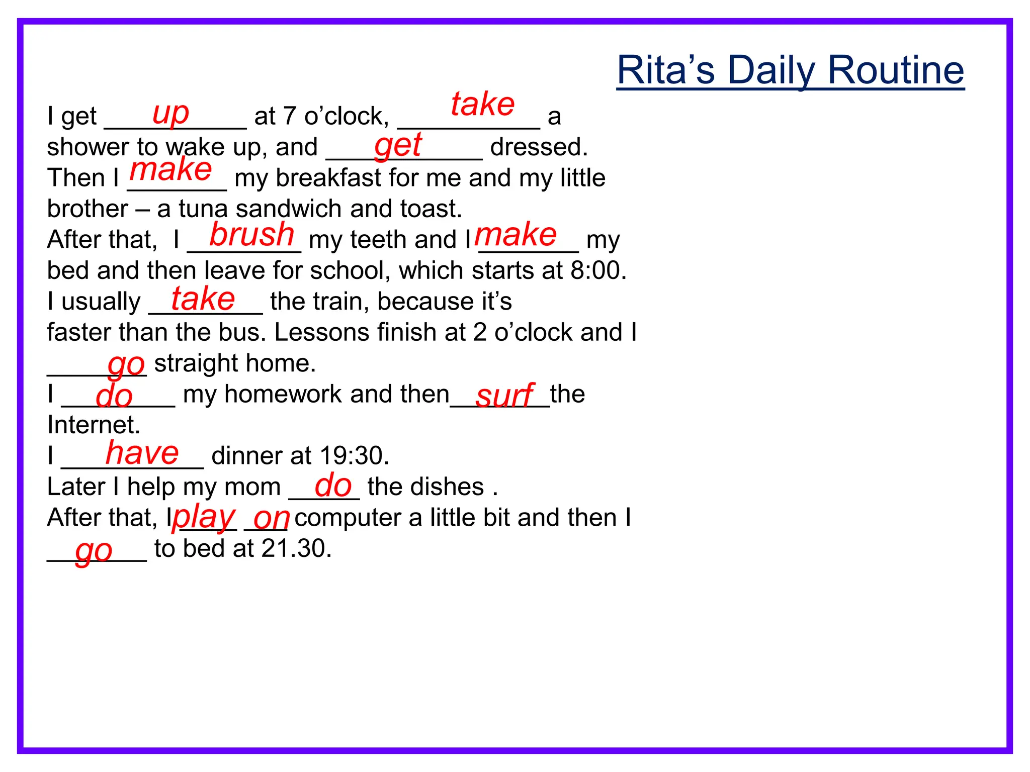 Daily routine class english lesson slide | PPT | Parenting | Family and ...
