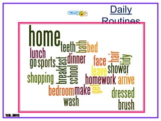 Daily routine class english lesson slide | PPT