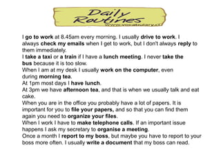 Daily routine class english lesson slide | PPT | Parenting | Family and ...