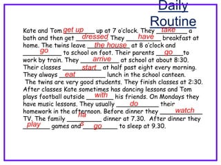 Daily routine class english lesson slide | PPT | Parenting | Family and ...