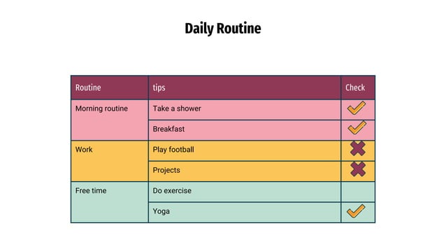 Daily routine infographics by slidesgo | PPTX