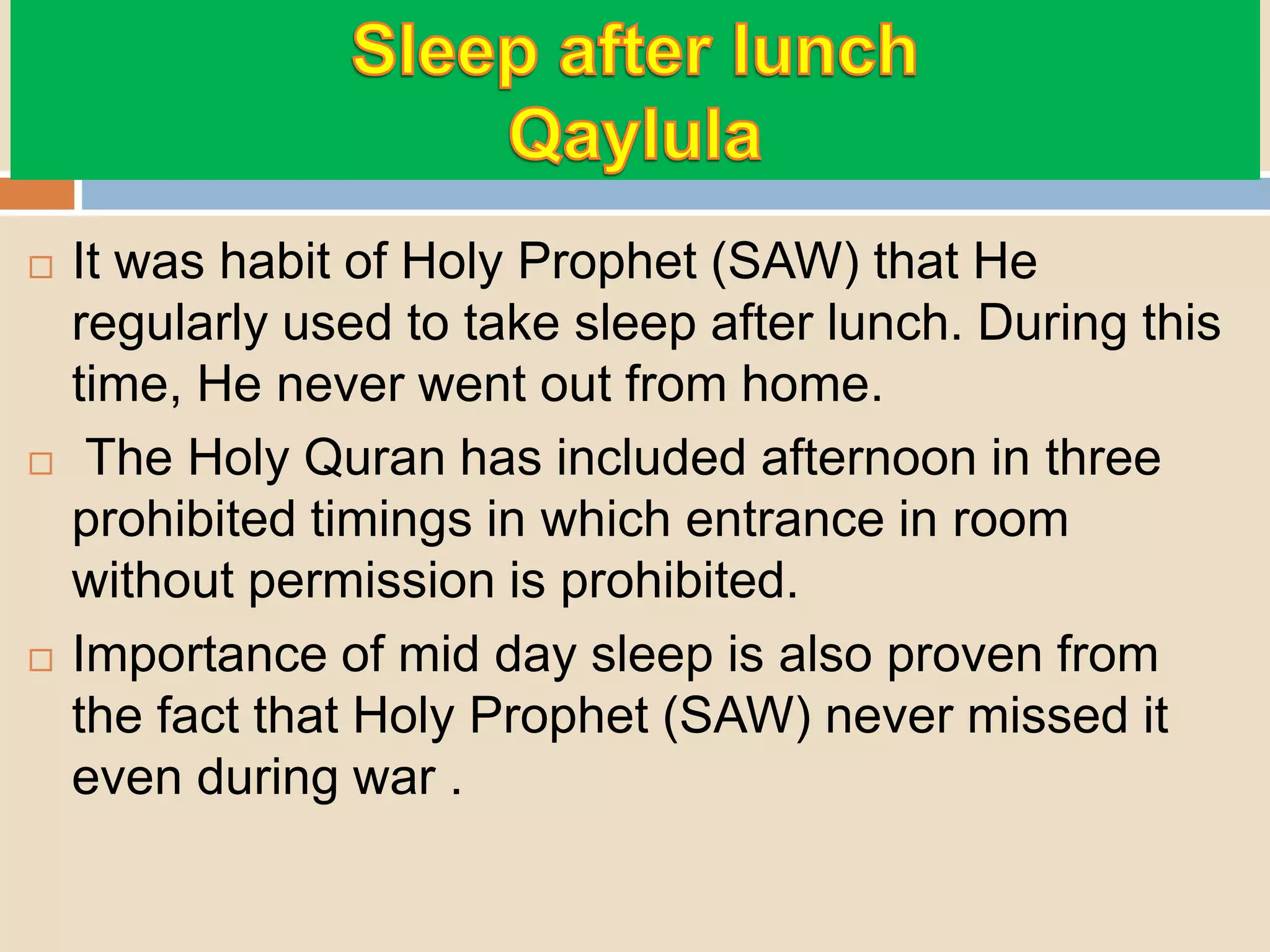 Daily routine of prophet mohammad | PPTX
