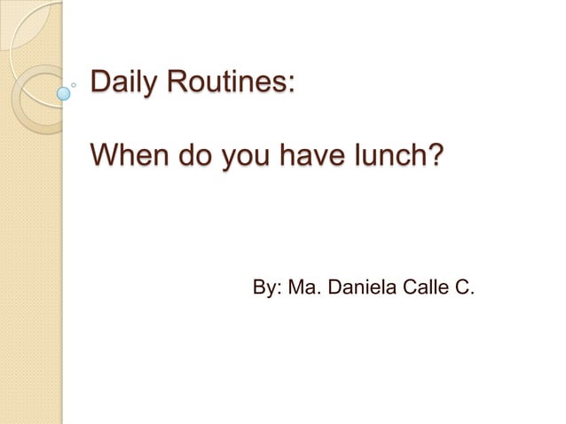 Daily routines | PPTX