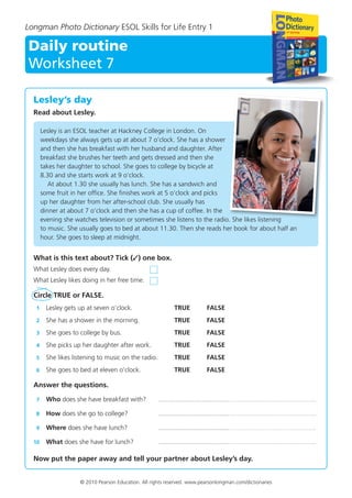 Daily routines | PDF