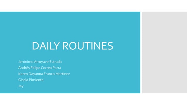 Daily routines | PPTX