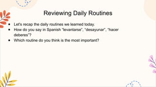 Daily Routines.pptx vocabulario en ingles | PPTX