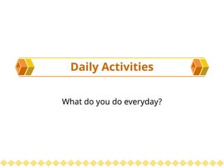 Daily Routines basic vocabulary for begginers | PPT