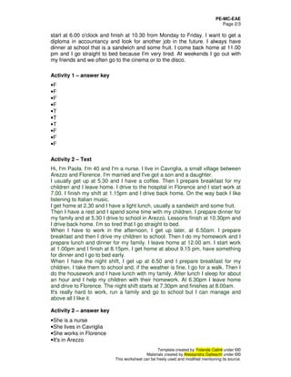 Daily routines answer key | PDF