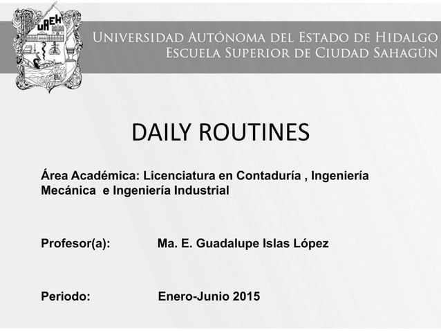 Daily Routines in english in present sim | PPT