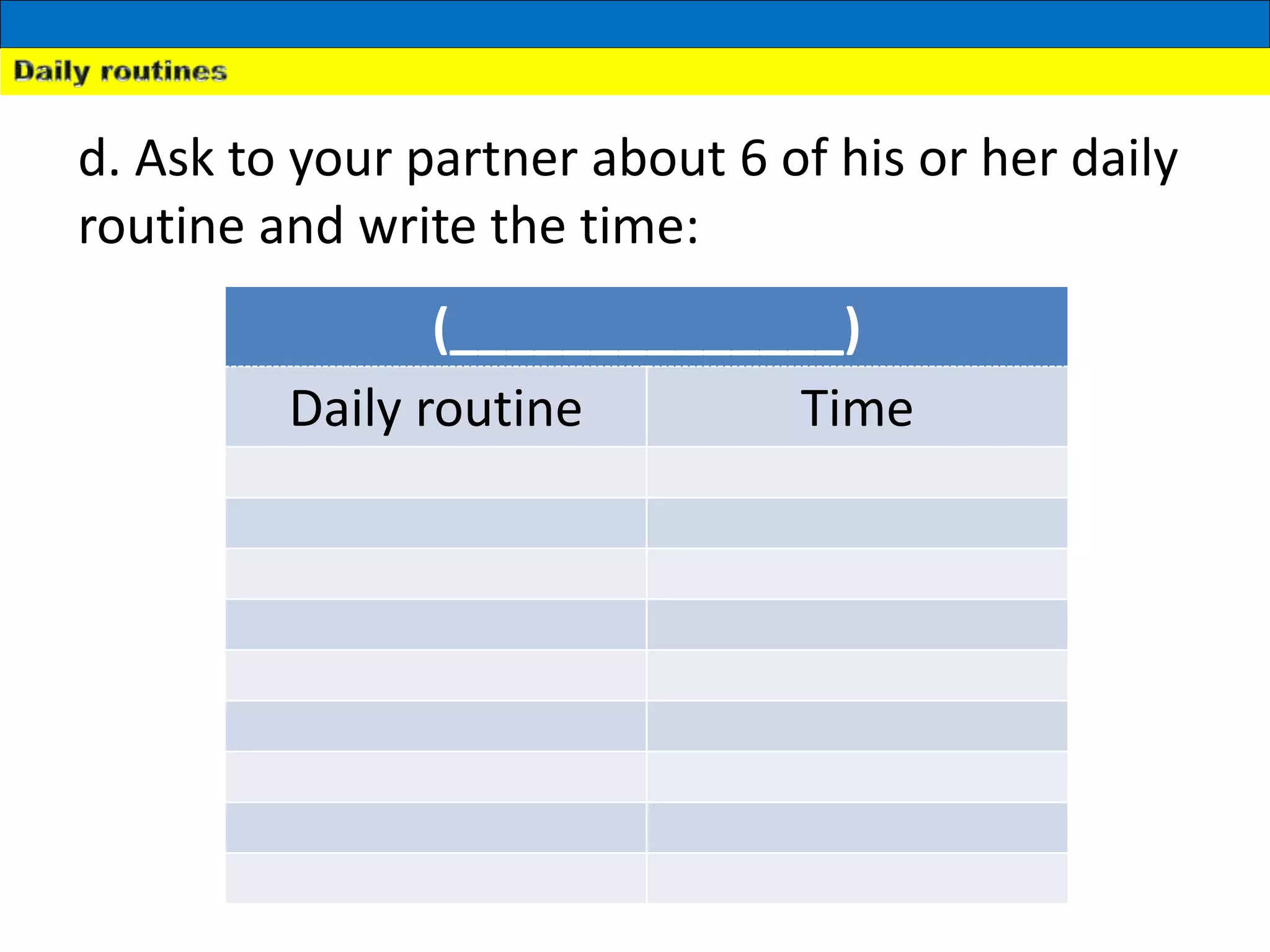 Daily routines 2do activities | PPT