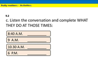 Daily routines 2do activities | PPT