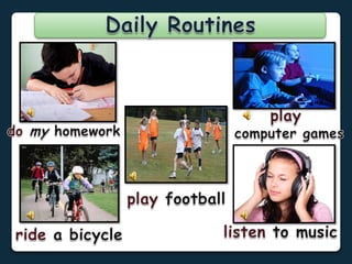Daily Routines:Vocabulary Activities (video) | PPTX