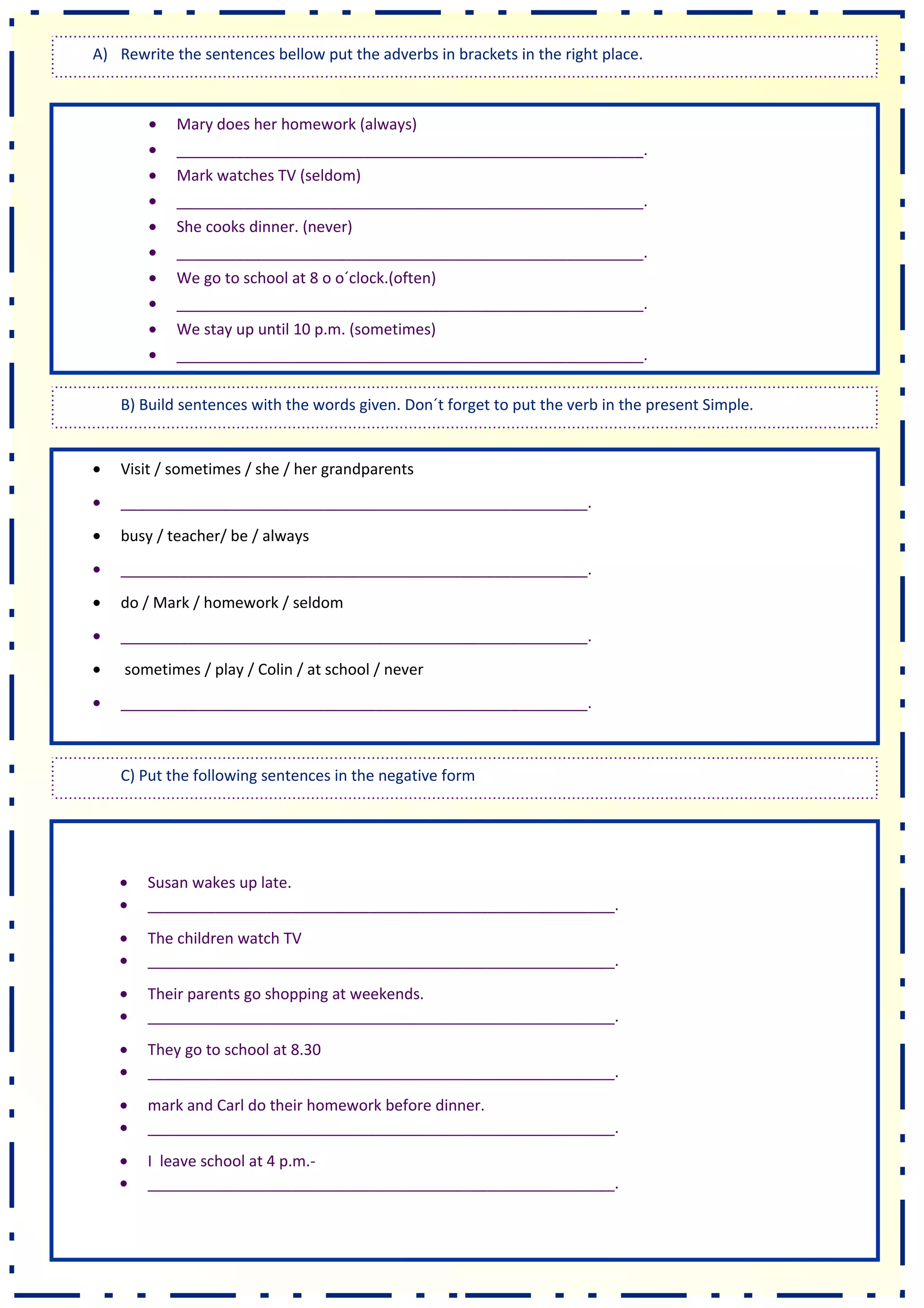 Daily Routines (Study sheet) | PDF | Free Download