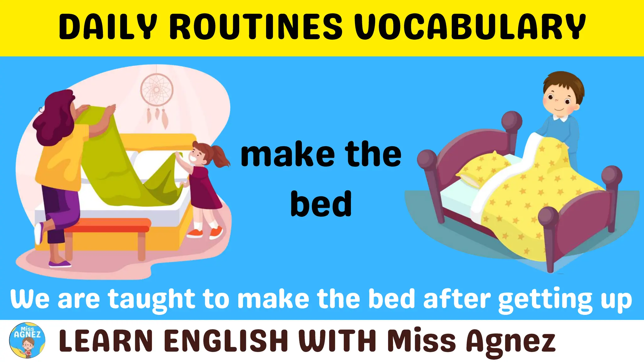 Learn Daily Routines Verbs Vocabulary with Pictures and Sentence ...
